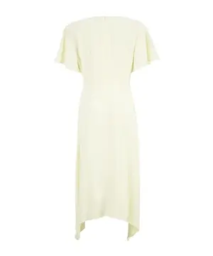 Stella McCartney V-neck Midi Satin Dress - White