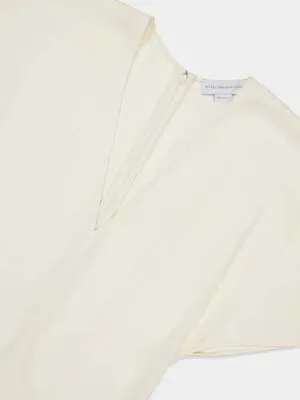 Stella McCartney V-neck Midi Satin Dress - White