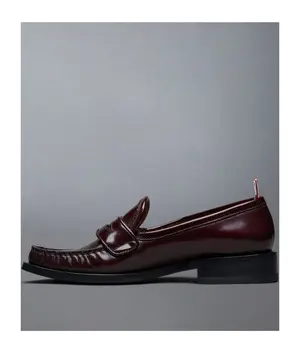 Thom Browne Leather Penny Loafers - Black