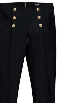 Balmain Straight Leg Zip Closure Pants