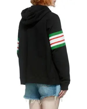 Gucci Interlocking G Print Hooded Sweatshirt - Black