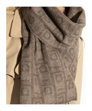FERRAGAMO Letter Pattern Scarf - Clay Stone
