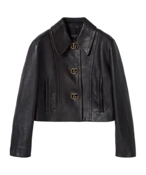 Gucci Leather With Aged Effect Jacket