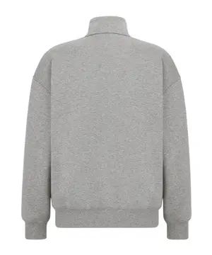 Dior High Neck Zip Detailed Sweatshirt - Grey