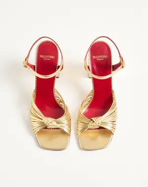 Valentino Garavani Annet Laminated Nappa Sandal 90mm - Gold
