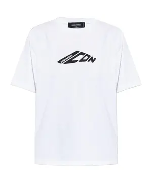 Dsquared2 Icon" Logo Printed Crewneck T-shirt - White