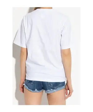 Dsquared2 Icon" Logo Printed Crewneck T-shirt - White