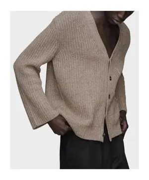 MAISON MARGIELA Ribbed Buttoned Cardigan With Distressed Details