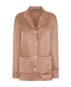 Dolce & Gabbana Dolce Gabbana Buttoned Long-sleeved Pajama Shirt - Nude
