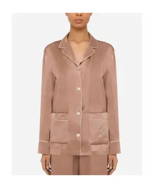 Dolce & Gabbana Dolce Gabbana Buttoned Long-sleeved Pajama Shirt - Nude