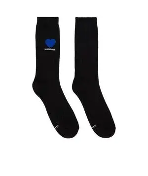 ADER ERROR Knitted Inlaid Crew Socks - Black