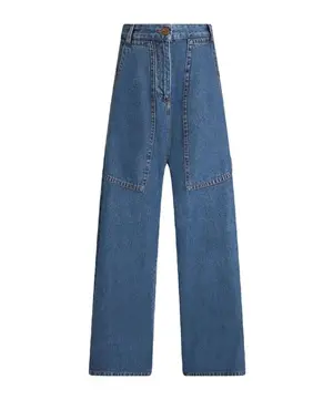 Etro Pegaso Embroidered High-waist Wide-leg Jeans
