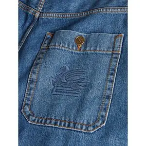Etro Pegaso Embroidered High-waist Wide-leg Jeans
