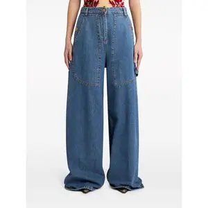 Etro Pegaso Embroidered High-waist Wide-leg Jeans