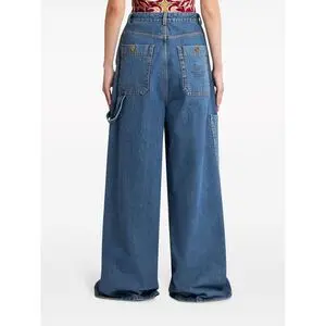 Etro Pegaso Embroidered High-waist Wide-leg Jeans