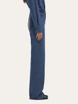 FERRAGAMO Five Pocket Wide Leg Trousers