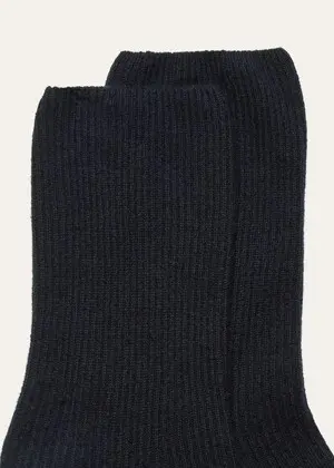 Loro Piana Ribbed Knit Ankle Socks