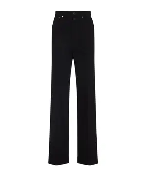 LEMAIRE High-waisted Straight-leg Trousers - Black