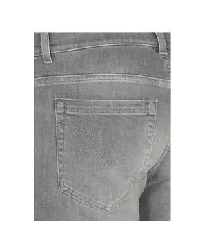 DONDUP Slim Fit Pants With Metal Logo Buttons - Gray