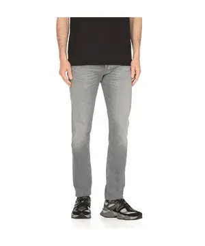 DONDUP Slim Fit Pants With Metal Logo Buttons - Gray