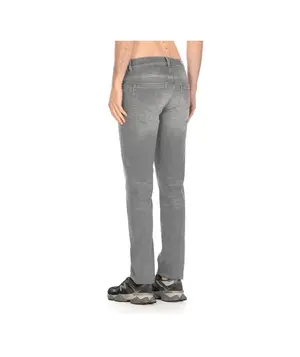 DONDUP Slim Fit Pants With Metal Logo Buttons - Gray