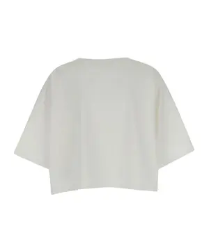 Chloé Logo Print Cropped T-shirt - White
