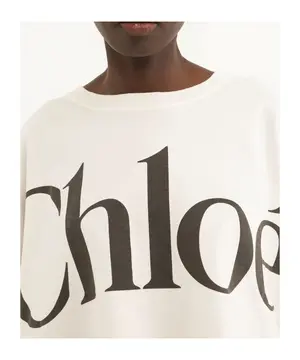 Chloé Logo Print Cropped T-shirt - White