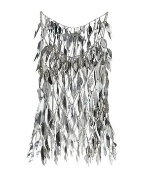Rabanne Chainmail 3d Leaf Scoop-neck Top