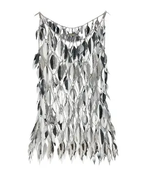 Rabanne Chainmail 3d Leaf Scoop-neck Top