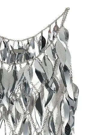 Rabanne Chainmail 3d Leaf Scoop-neck Top