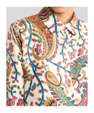 Etro Floral Paisley Motif Satin Twill Shirt - Multicolor