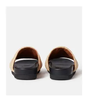 Stella McCartney Elyse Logo Raffia Slides