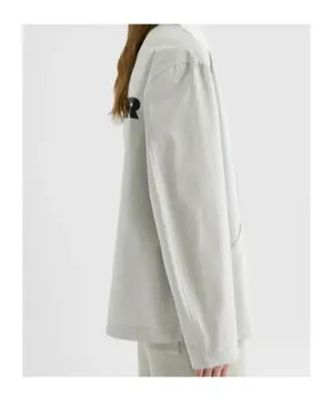JIL SANDER Snap Button Jacket With Classic Collar - Light Gray