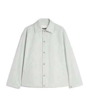 JIL SANDER Snap Button Jacket With Classic Collar - Light Grey