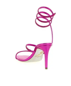 Rene Caovilla Cleo Heeled Sandals With Wraparound Ankle Strap - Pink