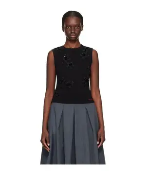 SHUSHU/TONG Sleeveless Vest With Floral Embellishments