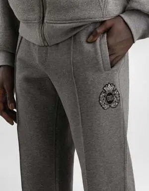 Dolce & Gabbana Dolce Gabbana Logo Patch Jersey Joggers - Grey