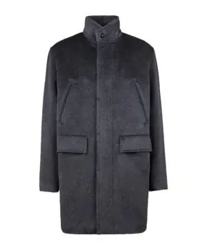 TOD'S Long Sleeve Coat With Suede Trimmed Pockets