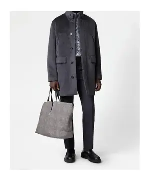 TOD'S Long Sleeve Coat With Suede Trimmed Pockets