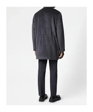TOD'S Long Sleeve Coat With Suede Trimmed Pockets