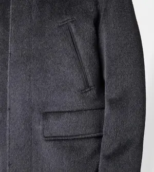 TOD'S Long Sleeve Coat With Suede Trimmed Pockets