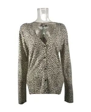 Max Mara Leopard Print V-neck Cardigan