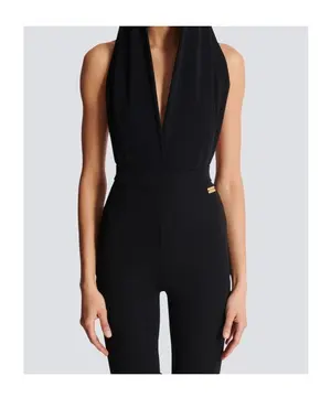 Balmain Draped Hooded Bodysuit - Black