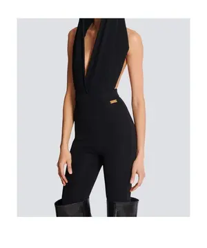 Balmain Draped Hooded Bodysuit - Black