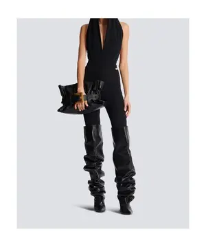 Balmain Draped Hooded Bodysuit - Black