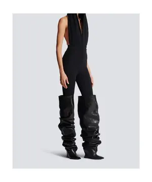 Balmain Draped Hooded Bodysuit - Black