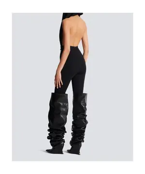 Balmain Draped Hooded Bodysuit - Black