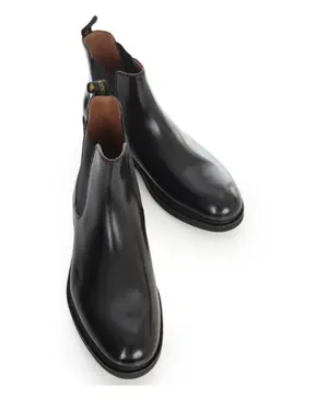 DOUCAL'S Round Toe Slip-on Chelsea Boots - Black
