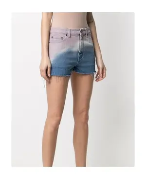 Saint Laurent Tie-dye Denim Shorts