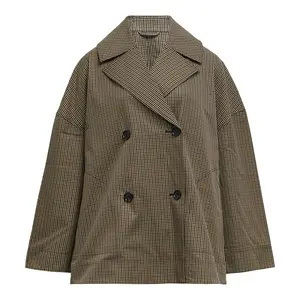 TOTEME Double Breasted Oversized Check Coat - No